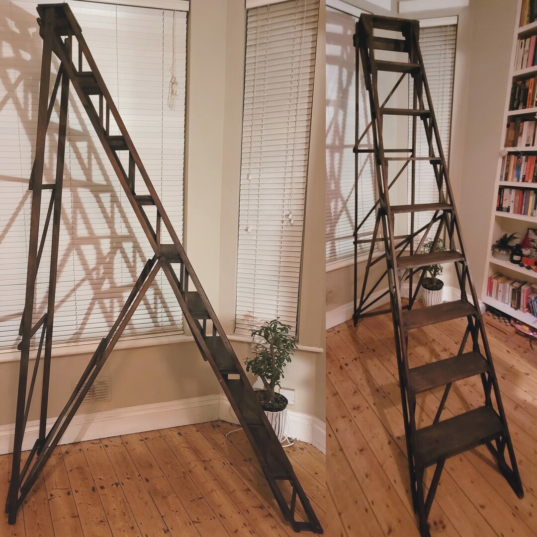 Exceptionally Tall Library Ladders / Library Steps / Antique Library ...