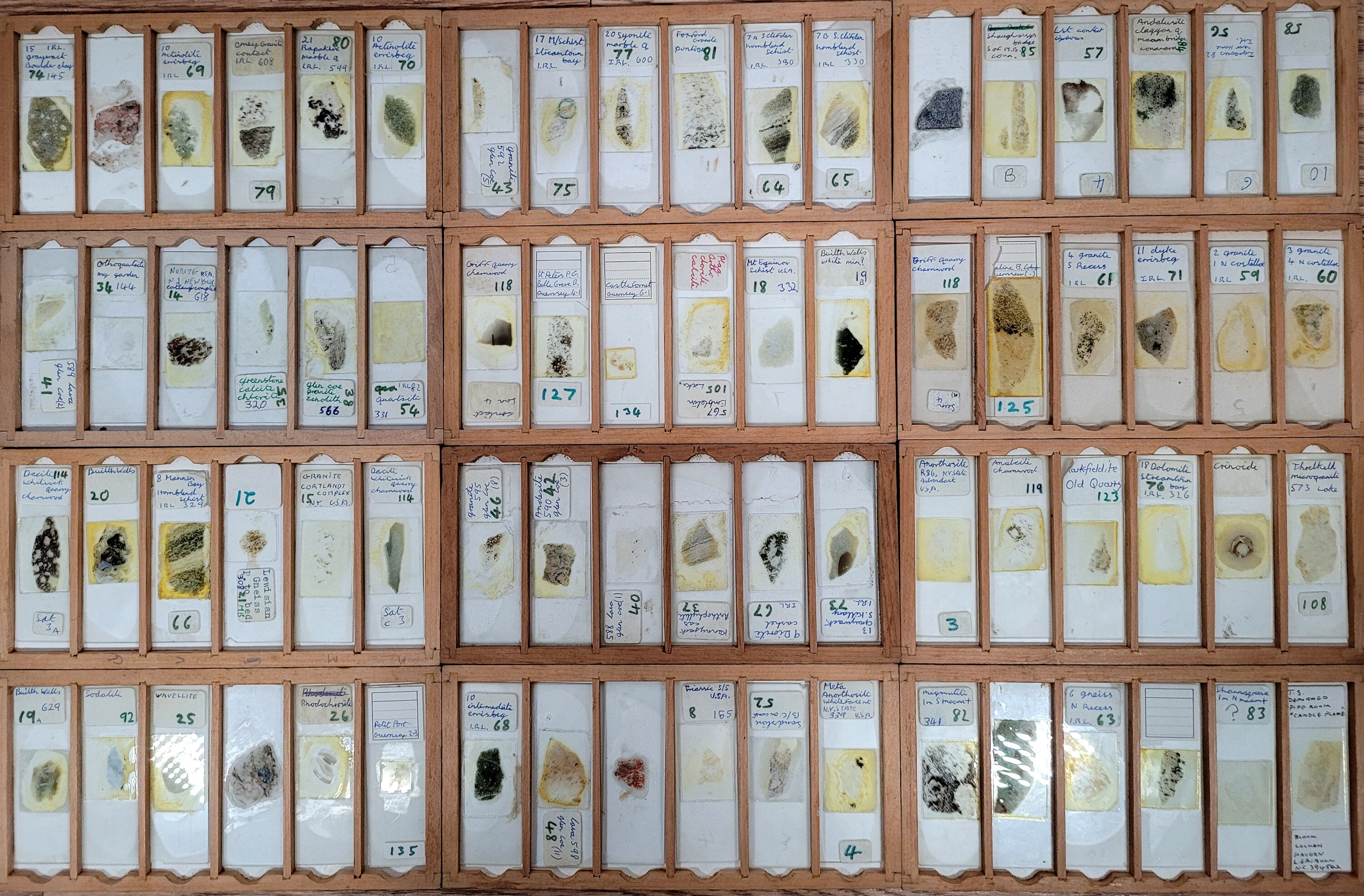 72 Vintage Geology Slides in Wooden Box / Petrology Microscope - Etsy