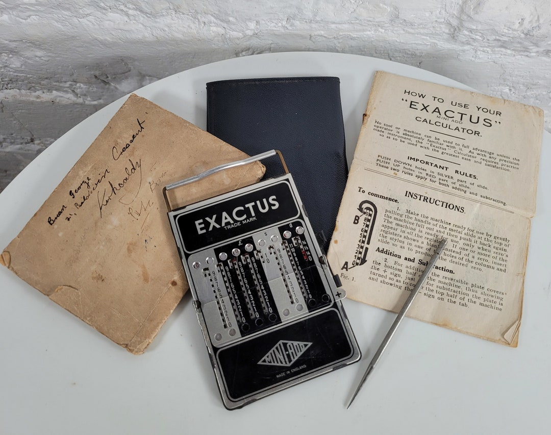 Vintage Exactus Pocket Adding Machine With Stylus and Original - Etsy