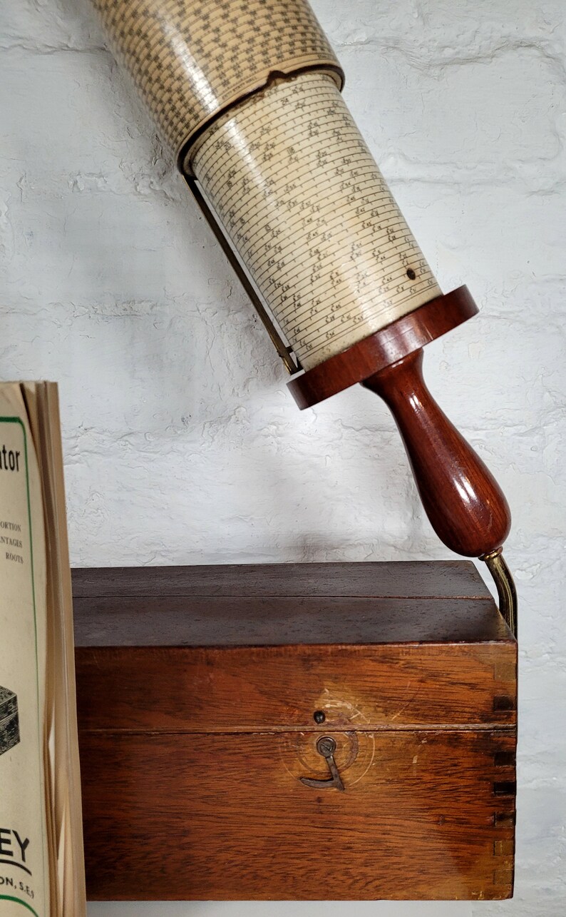 Antique Fuller Calculator With Instructions / Stanley Fuller Calculator / Cylindrical Slide Rule ...