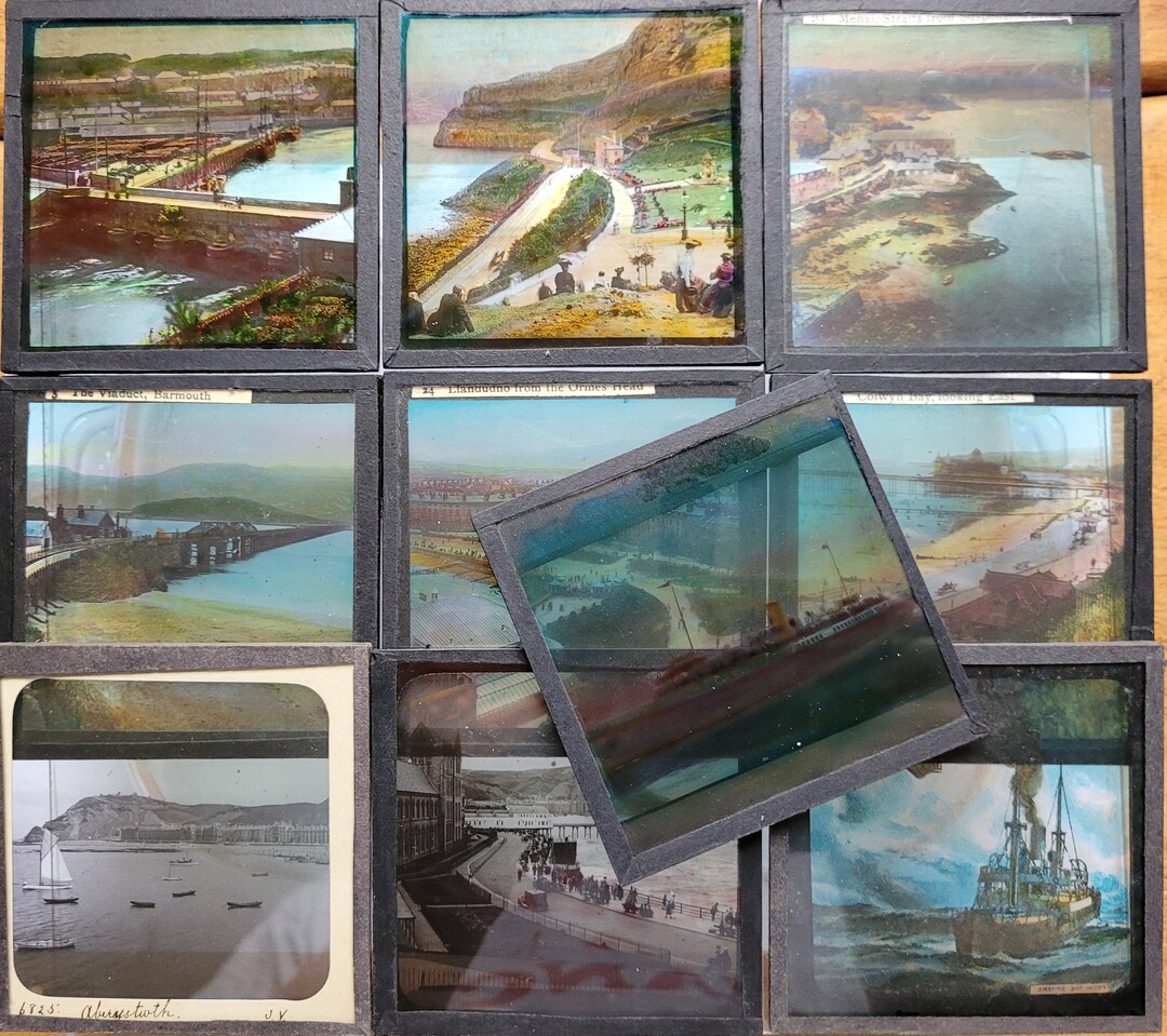 10 Antique Magic Lantern Slides / Magic Lantern Slides / Scenic Magic ...