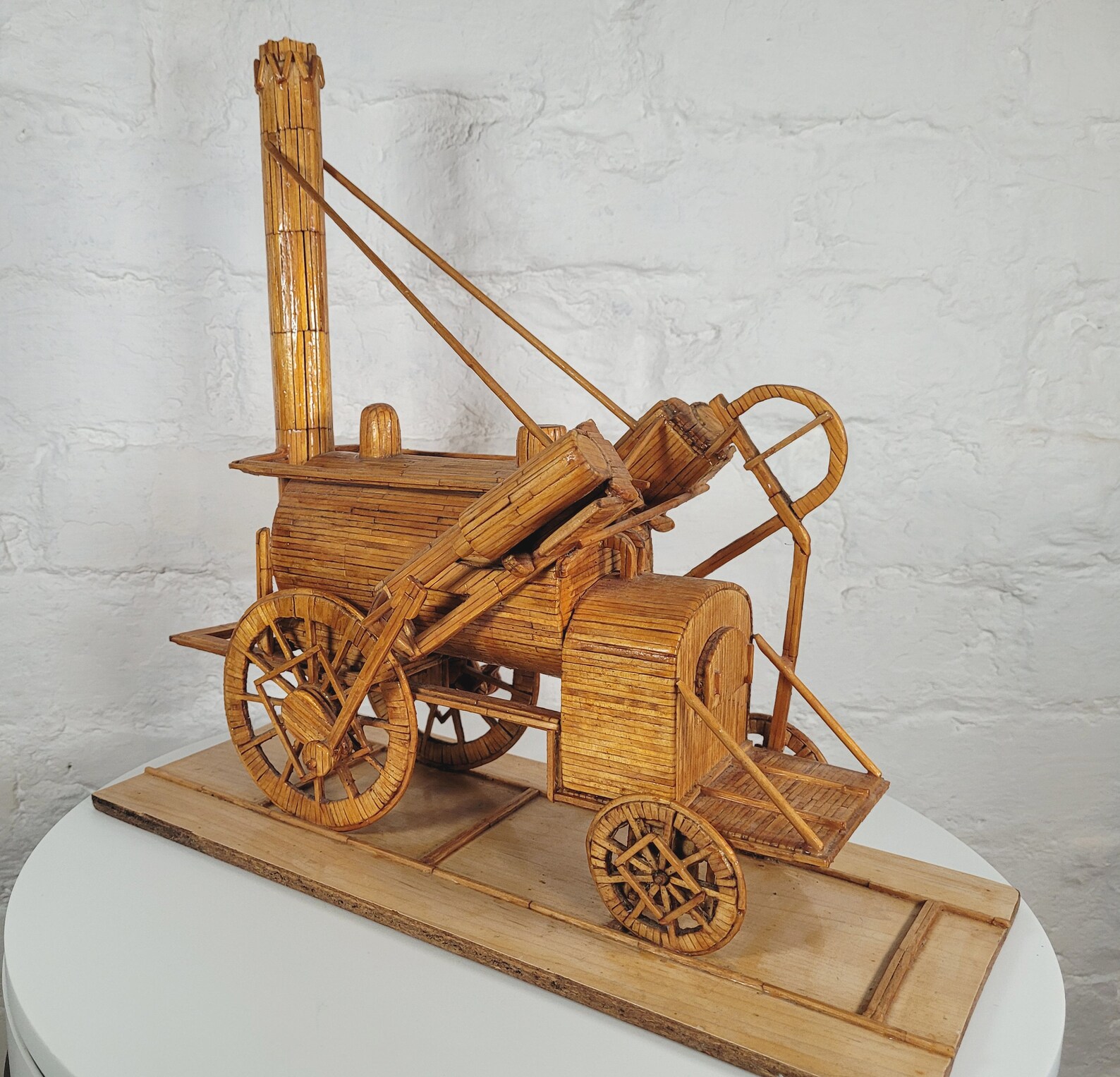 Large Vintage Matchstick Model of Stephenson's Rocket / Vintage Train ...