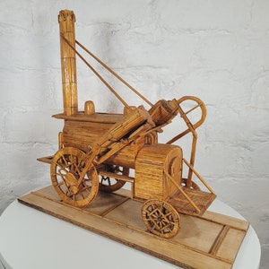 Large Vintage Matchstick Model of Stephenson's Rocket / Vintage Train ...