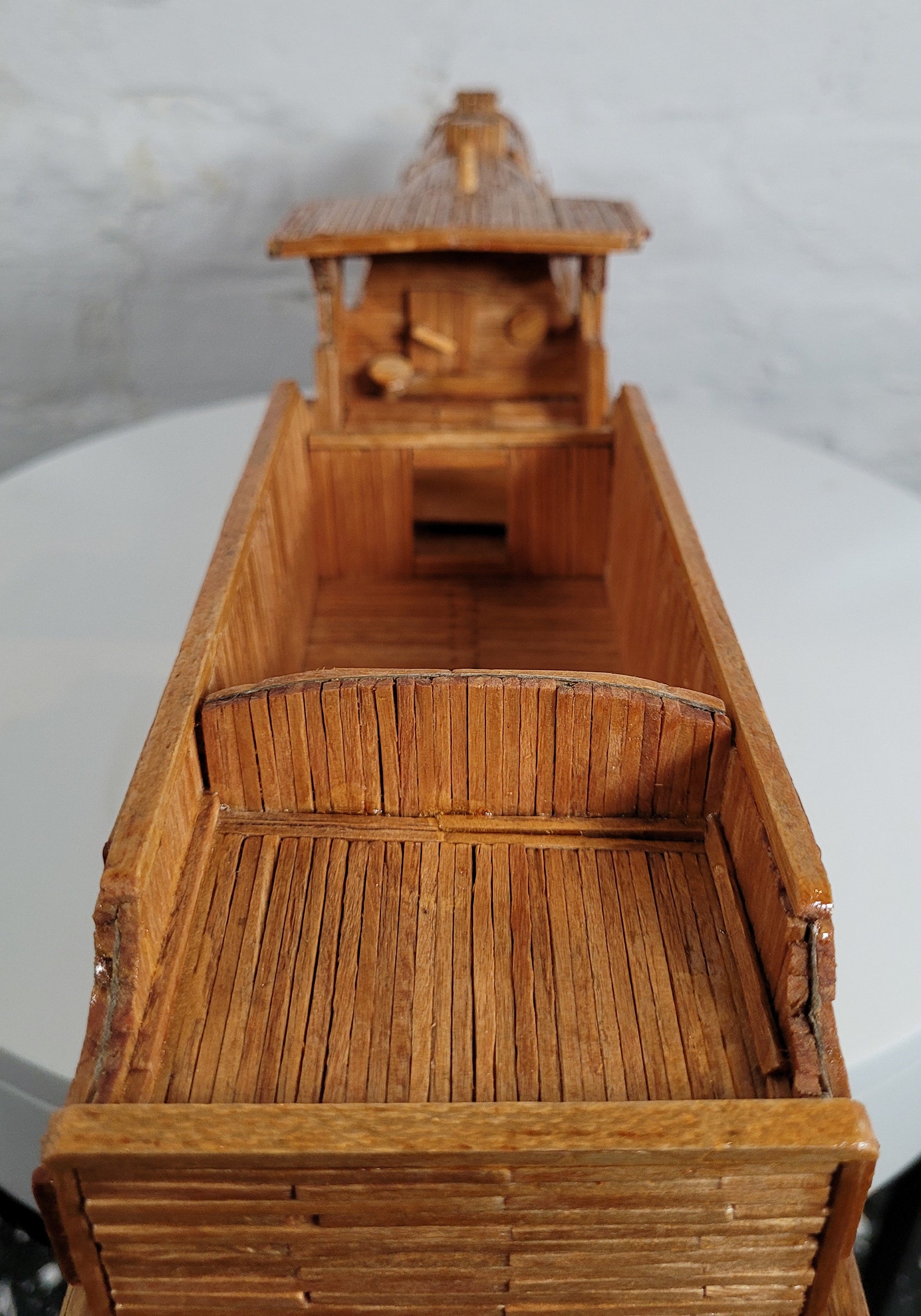 Vintage Model Steam Locomotive / Match Stick Train Model / Wooden Steam ...