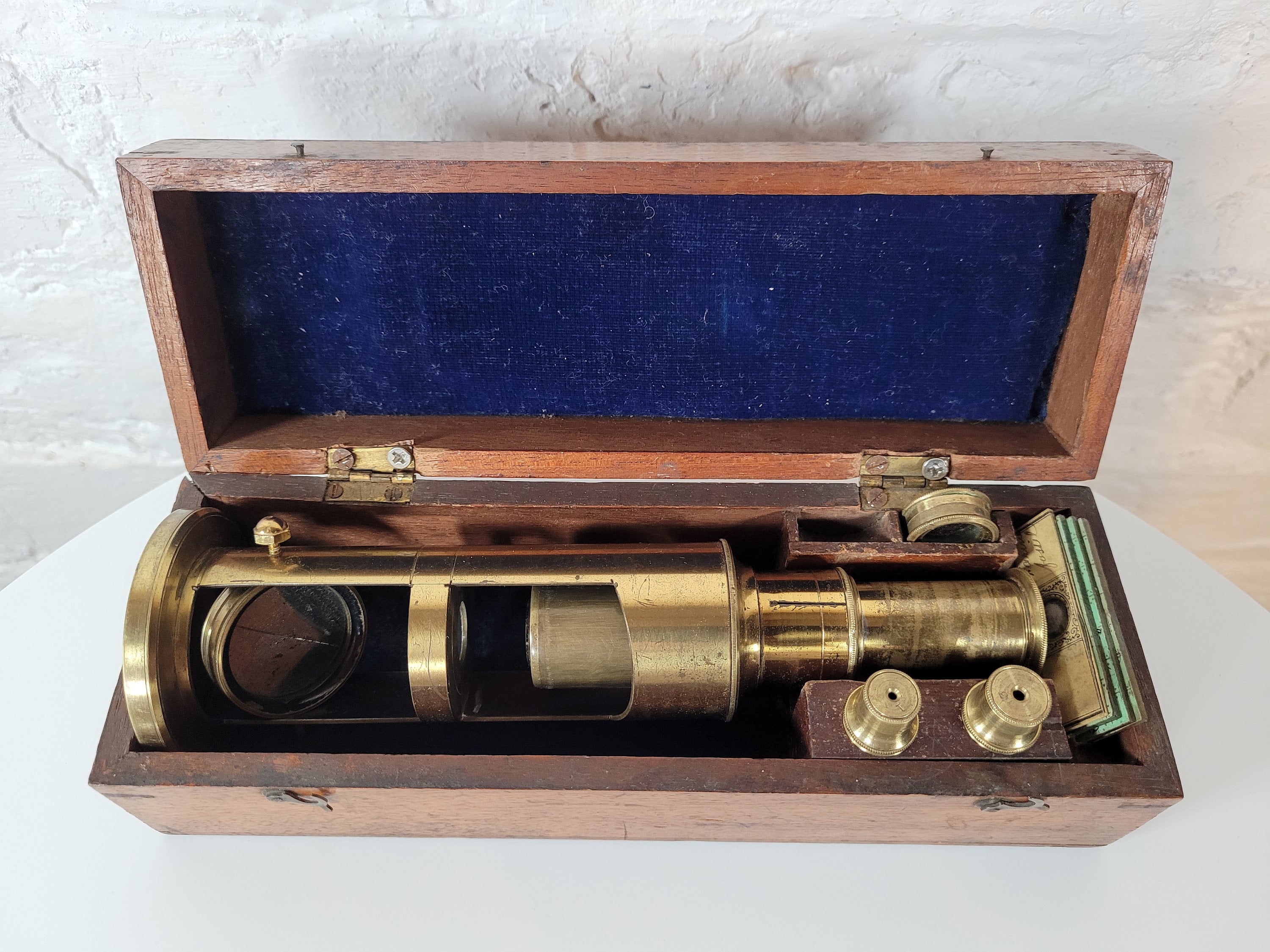 Antique Barrel Microscope With Accessories in Box - Etsy