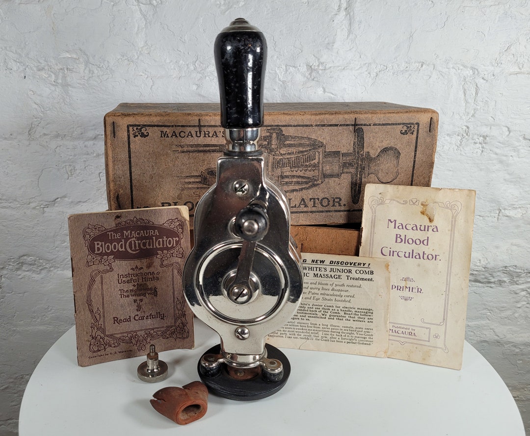 Antique Dr Macaura’s Blood Circulator With Original Instructions and Correspondence / Pulsocon ...