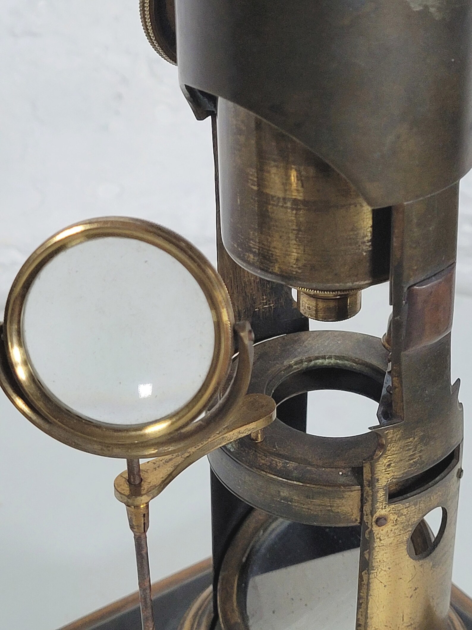 Antique Decorative Brass Drum Microscope / Decorative Georgian ...