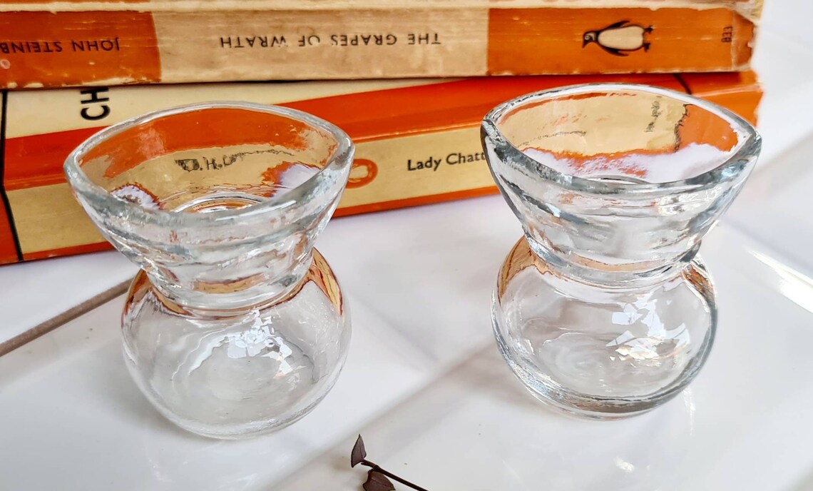 Four Antique Clear Glass Eye Baths - Etsy