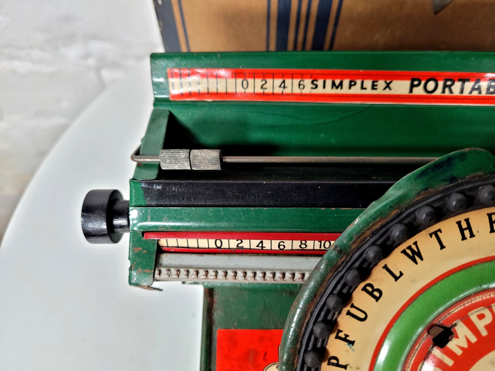 Antique Simplex Model A Typewriter in Original Box / Toy Typewriter ...