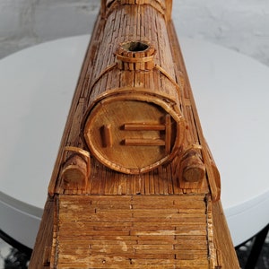 Vintage Model Steam Locomotive / Match Stick Train Model / Wooden Steam ...