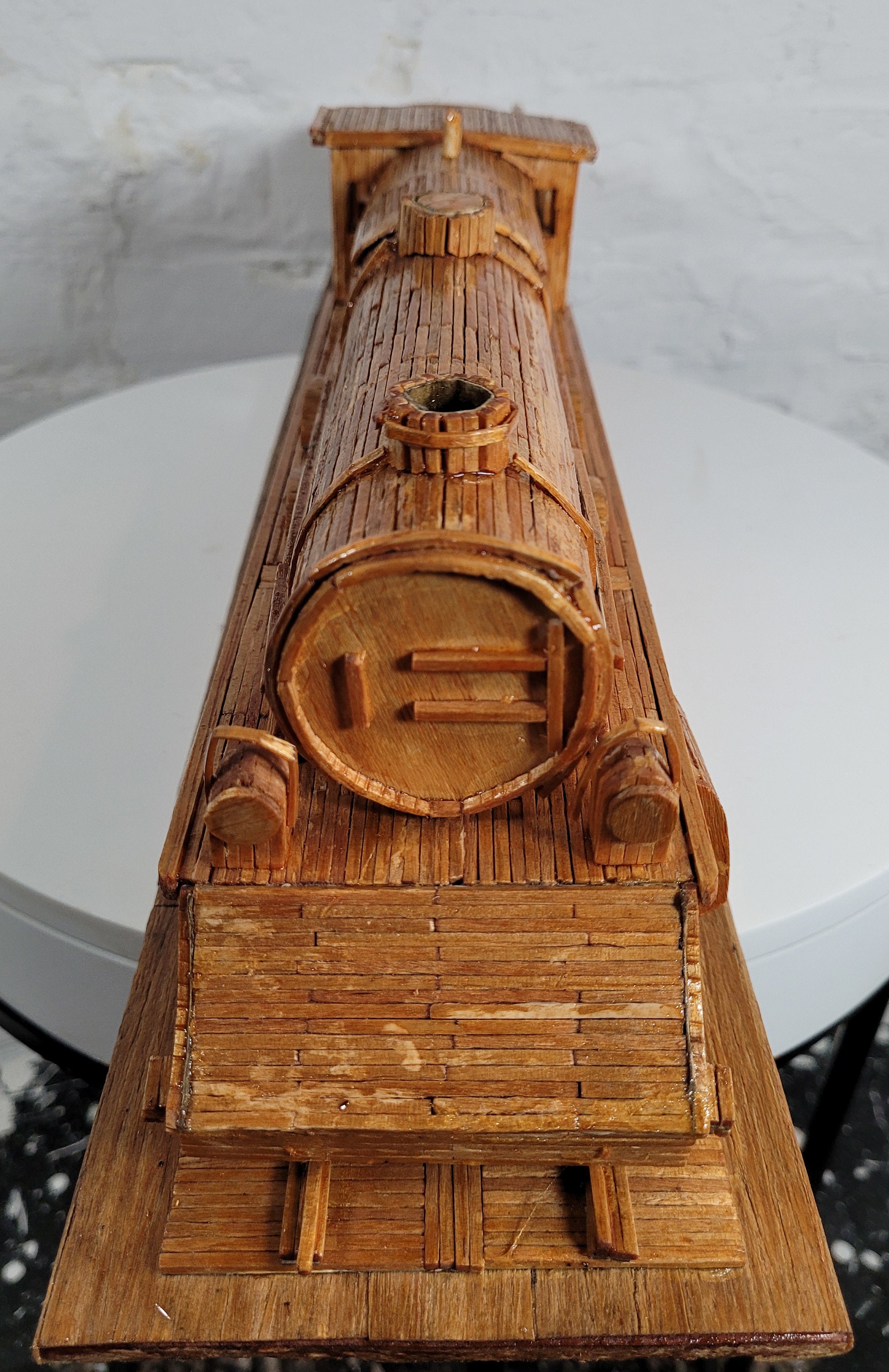 Vintage Model Steam Locomotive / Match Stick Train Model / Wooden Steam ...