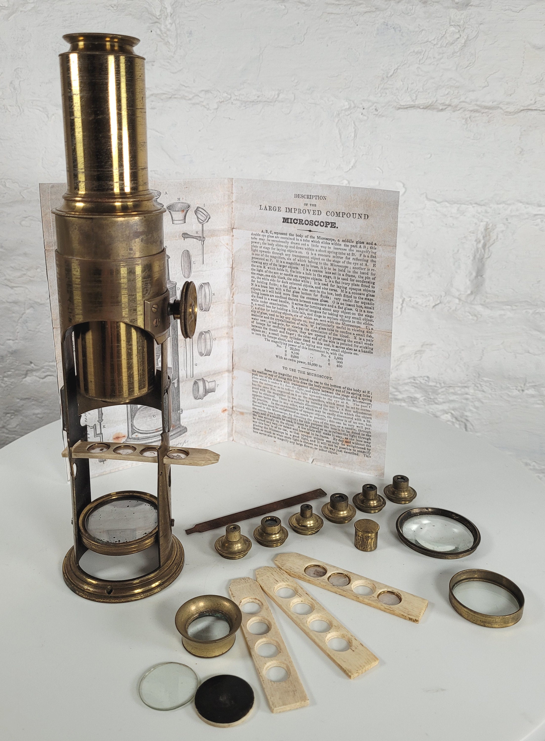 Antique Georgian Barrel Microscope / Antique English Drum Microscope ...