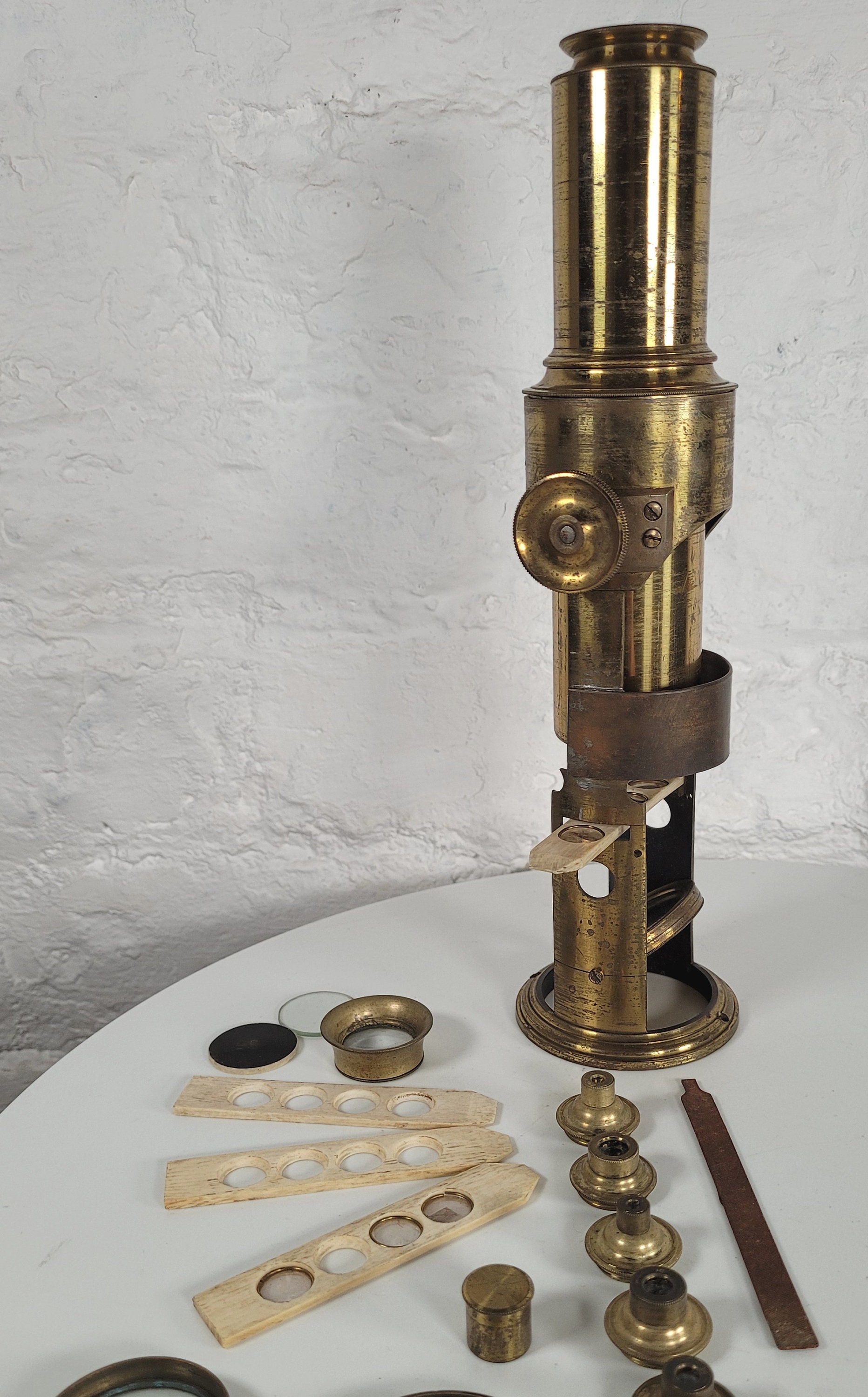 Antique Georgian Barrel Microscope / Antique English Drum Microscope ...
