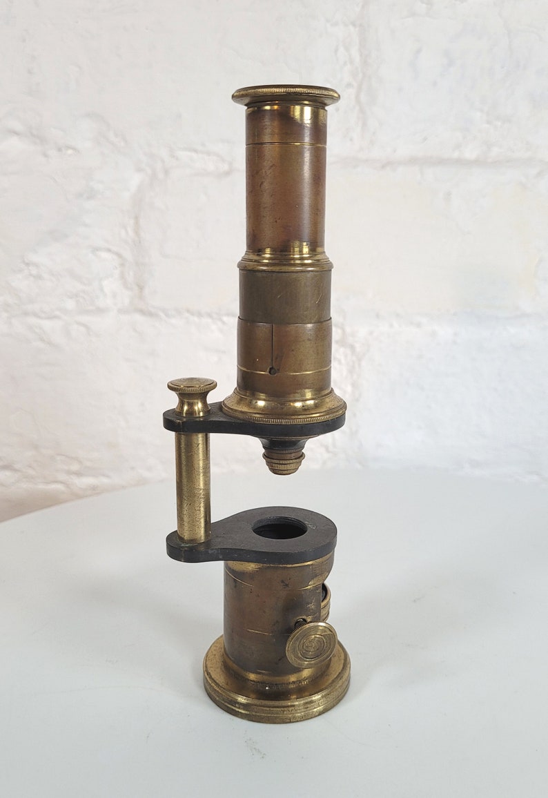 Antique Drum and Pillar Microscope / Victorian Brass Microscope / Old ...