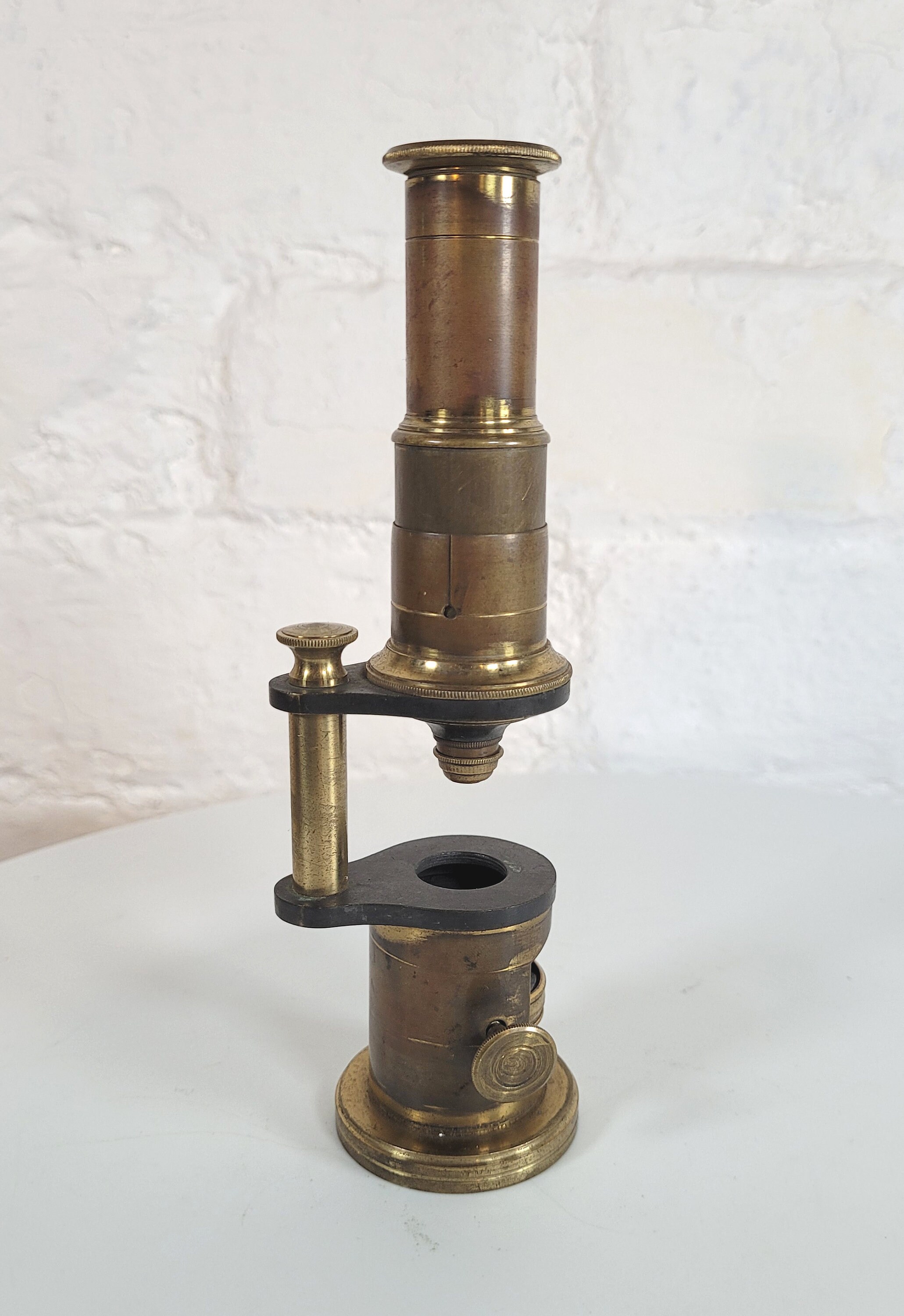 Antique Drum and Pillar Microscope / Victorian Brass Microscope / Old ...