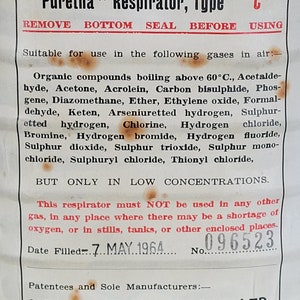 Vintage Puretha Type C Respirator / Vintage Gas Mask - Etsy