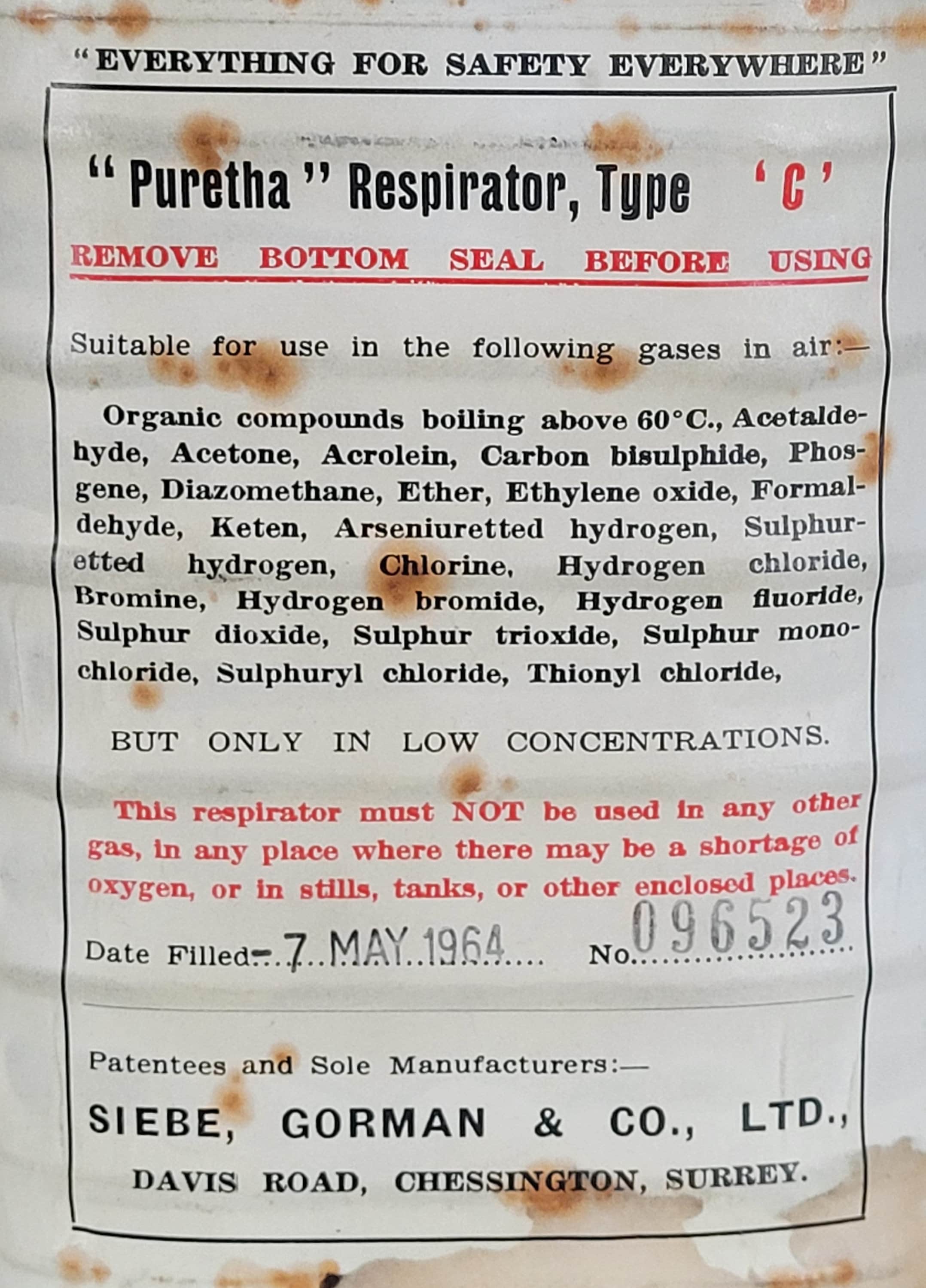 Vintage Puretha Type C Respirator / Vintage Gas Mask - Etsy Australia