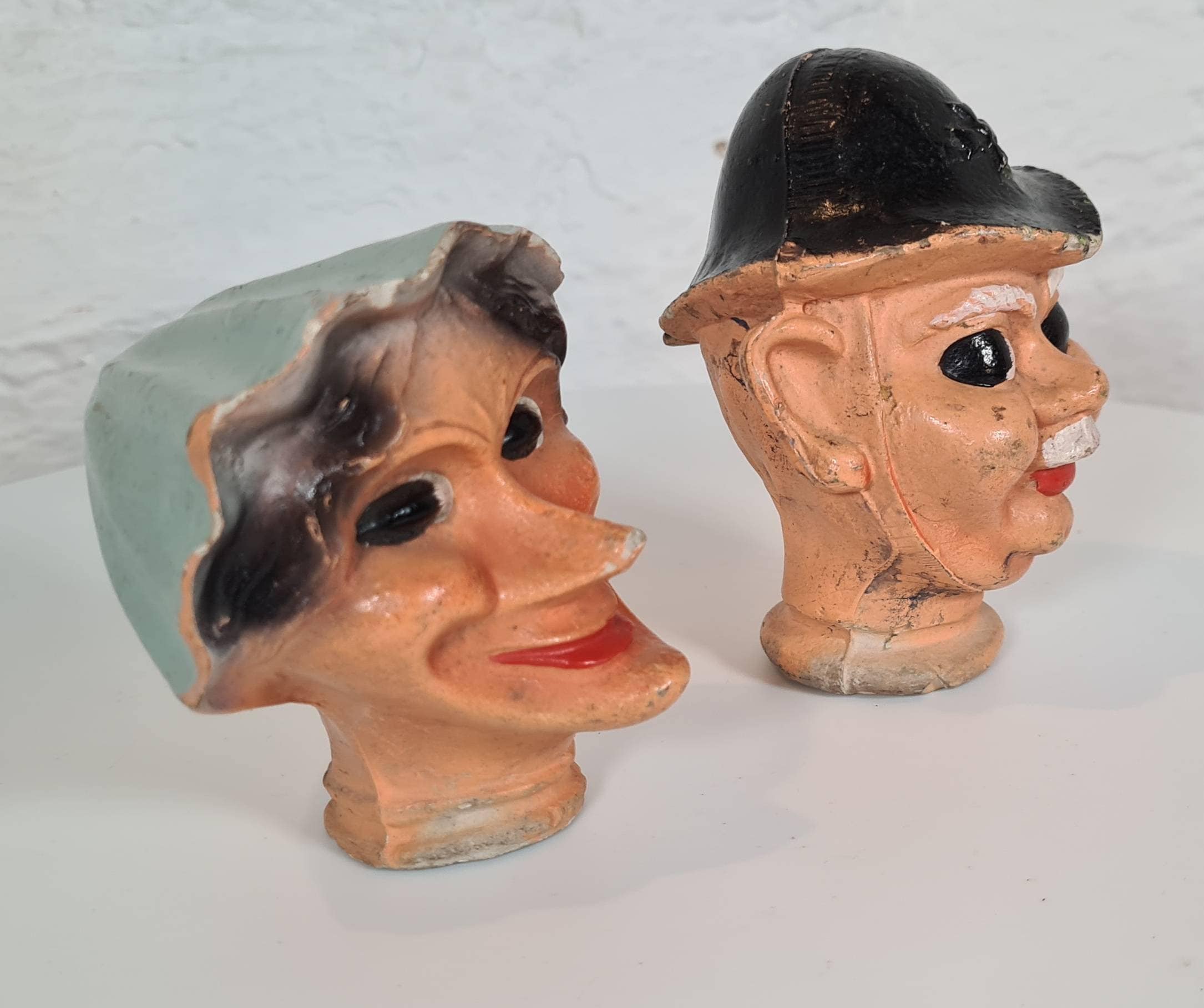 Unusual Antique German Kasperle Puppet Heads - Etsy
