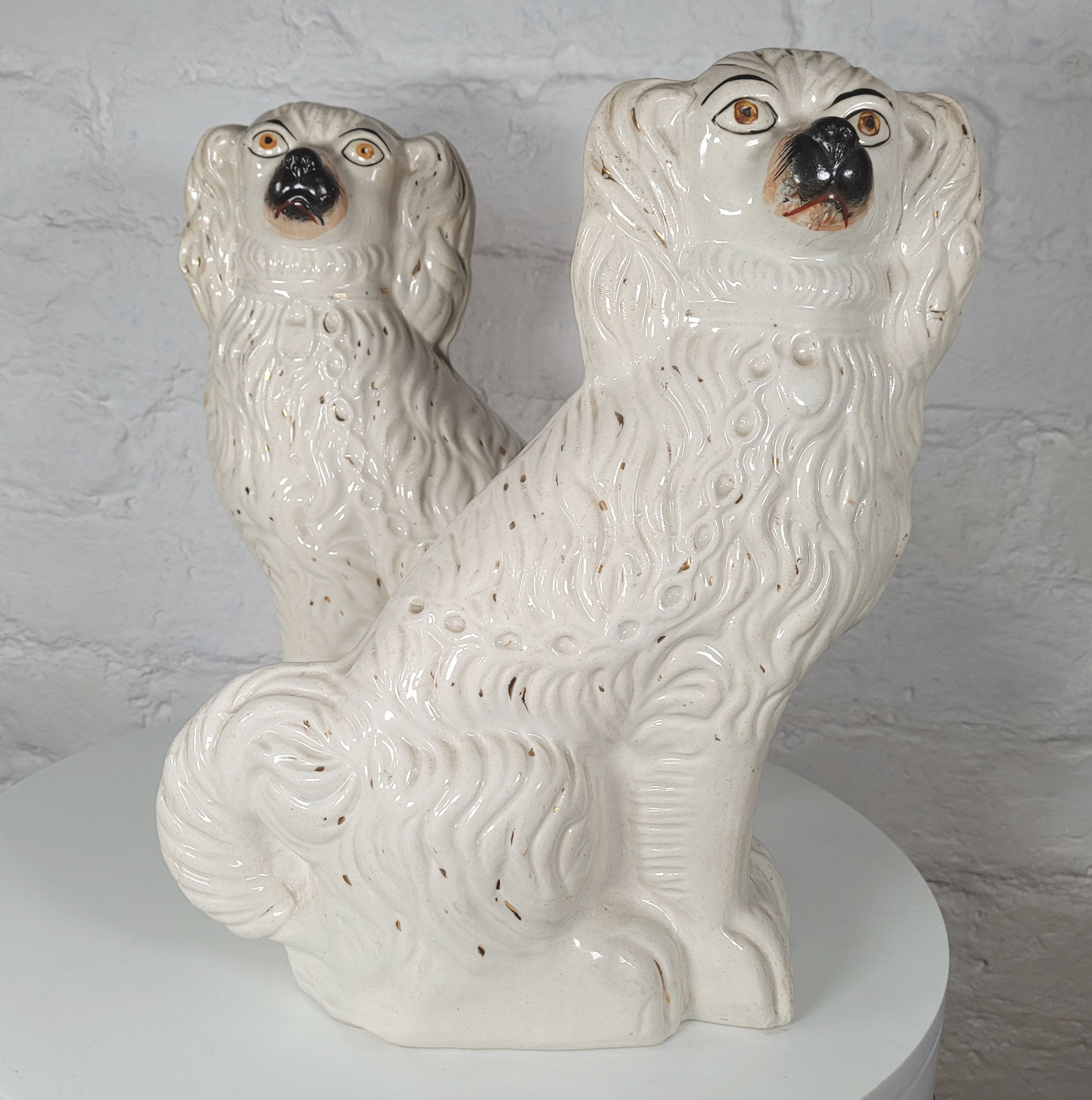 Large Antique Ceramic Early 20th Century Staffordshire Dogs / Antique ...