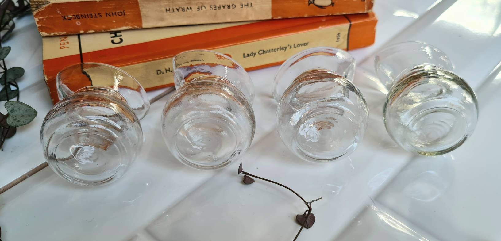 Four Antique Clear Glass Eye Baths - Etsy