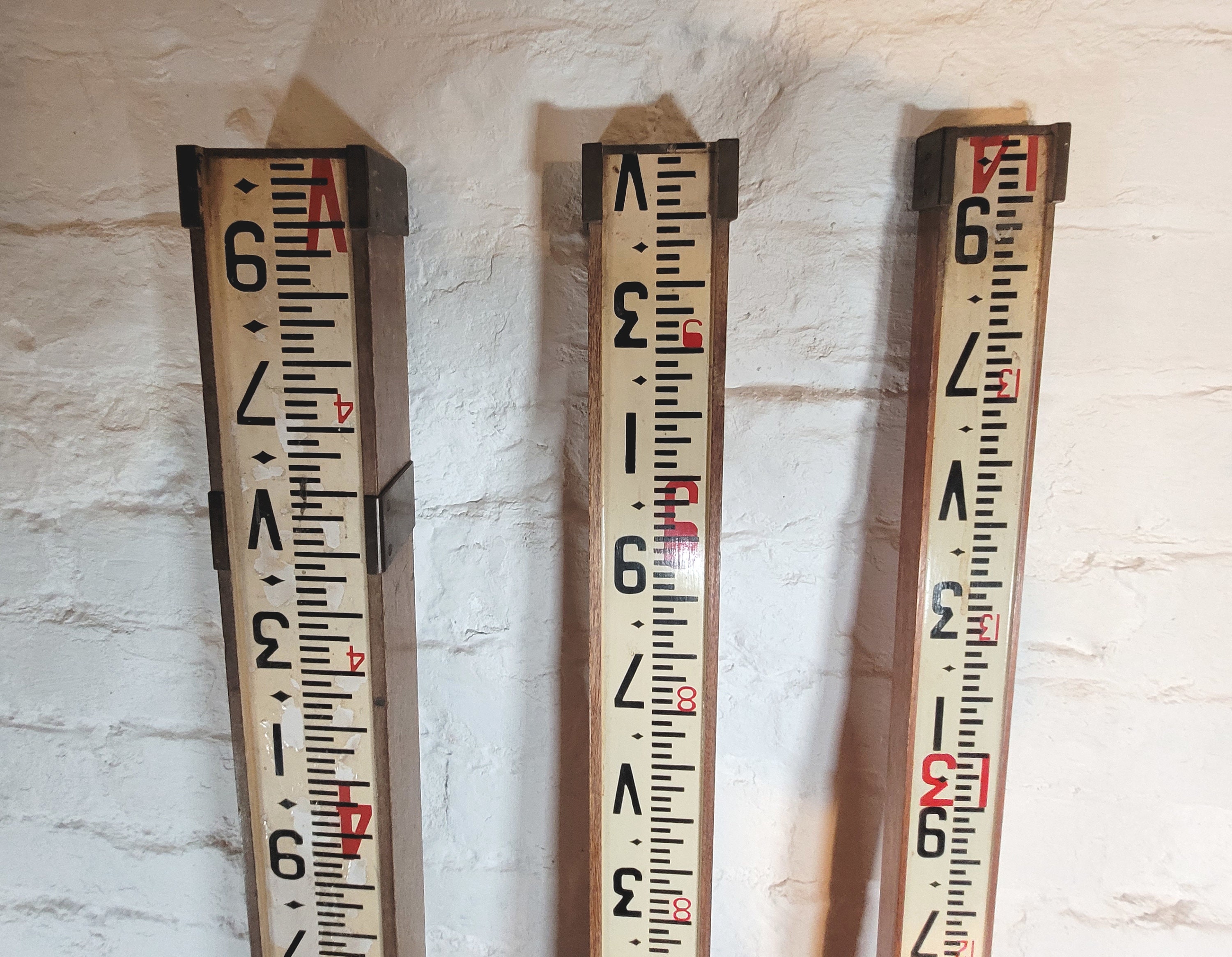 Vintage Holbro Teleform Inverted Surveyor's Measure / Oak and Brass ...