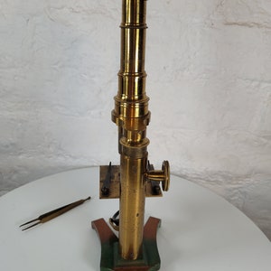 Antique Brass Student Microscope in Case / Antique Microscope ...
