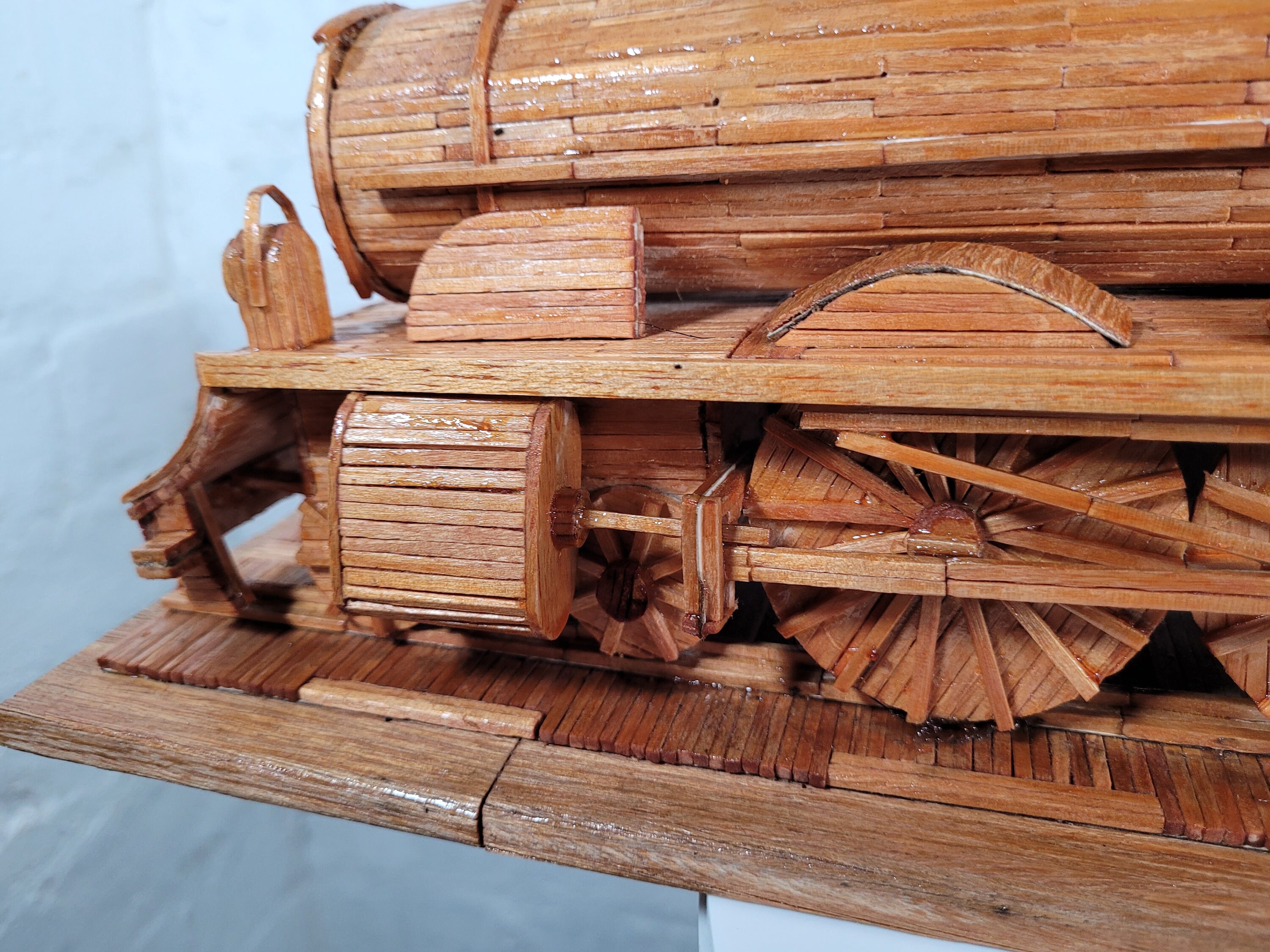 Vintage Model Steam Locomotive / Match Stick Train Model / Wooden Steam ...