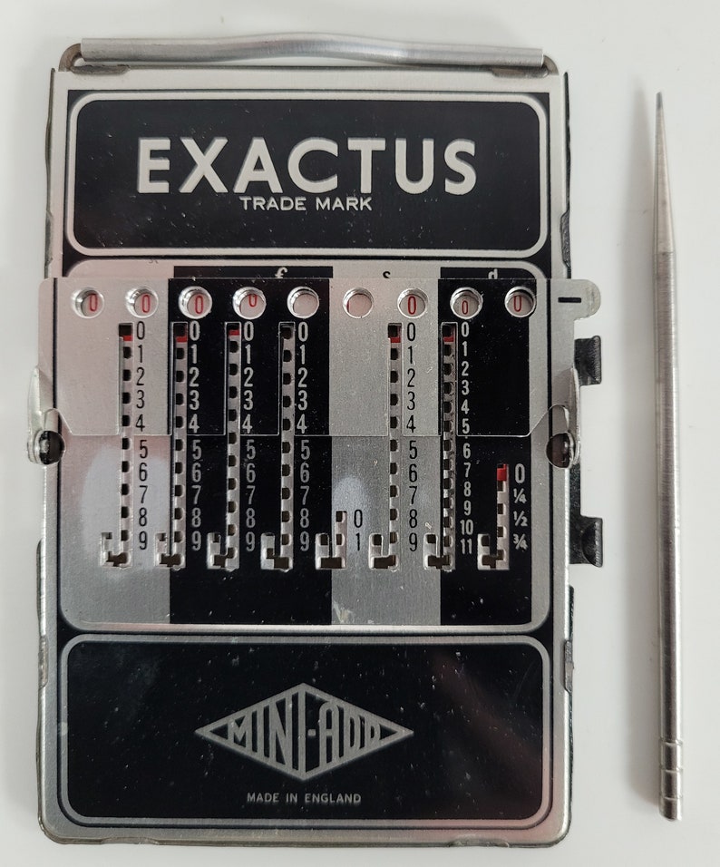 Vintage Exactus Pocket Adding Machine With Stylus, Pouch and Original ...