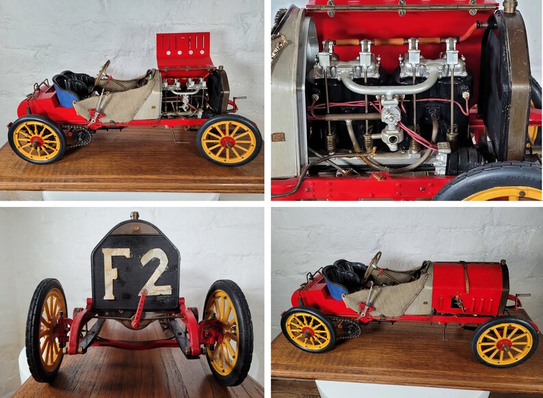 A 1907 Fiat Grand Prix Racer Model by Pocher in Display Case / - Etsy