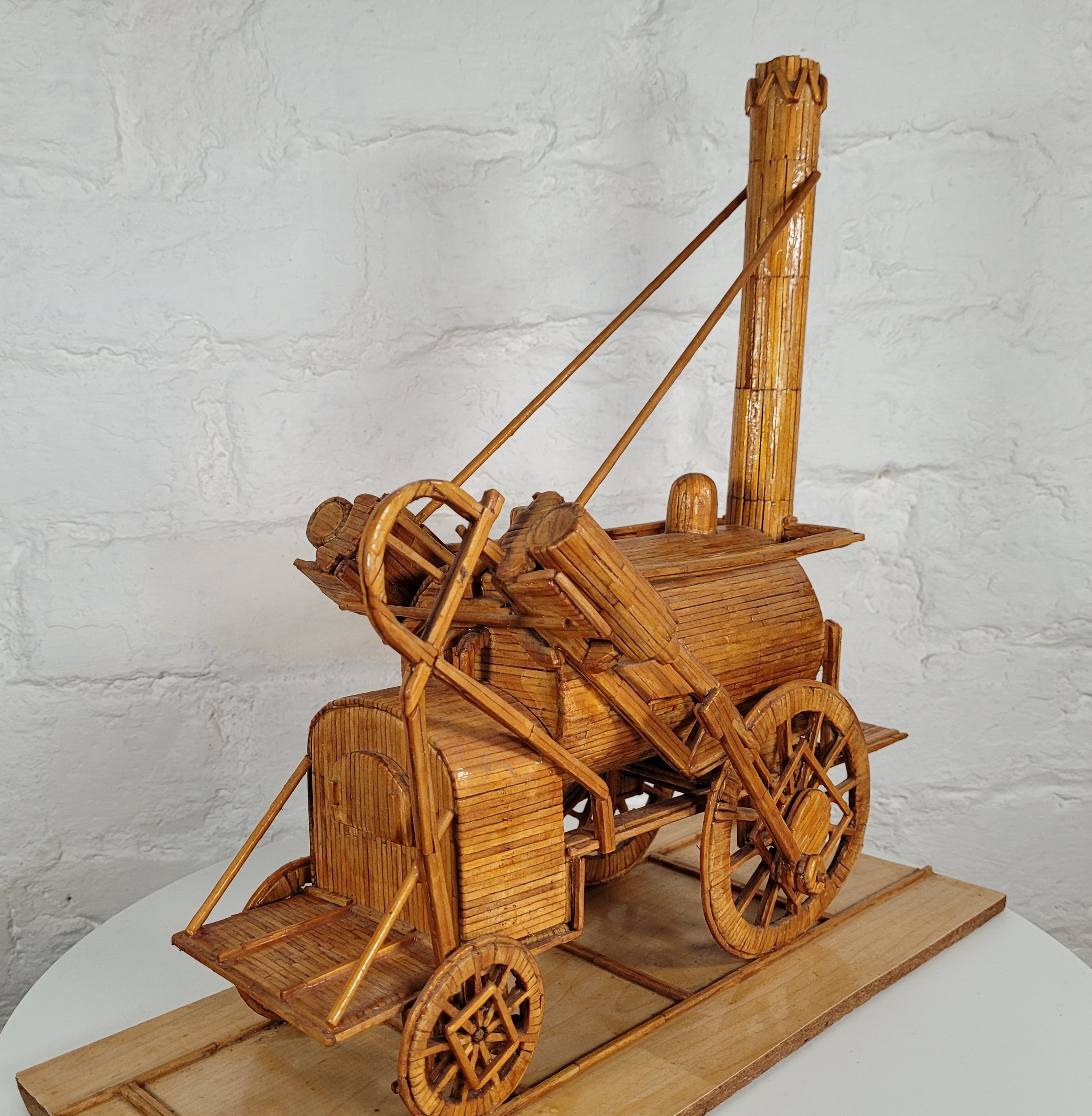 Large Vintage Matchstick Model of Stephenson's Rocket / Vintage Train ...
