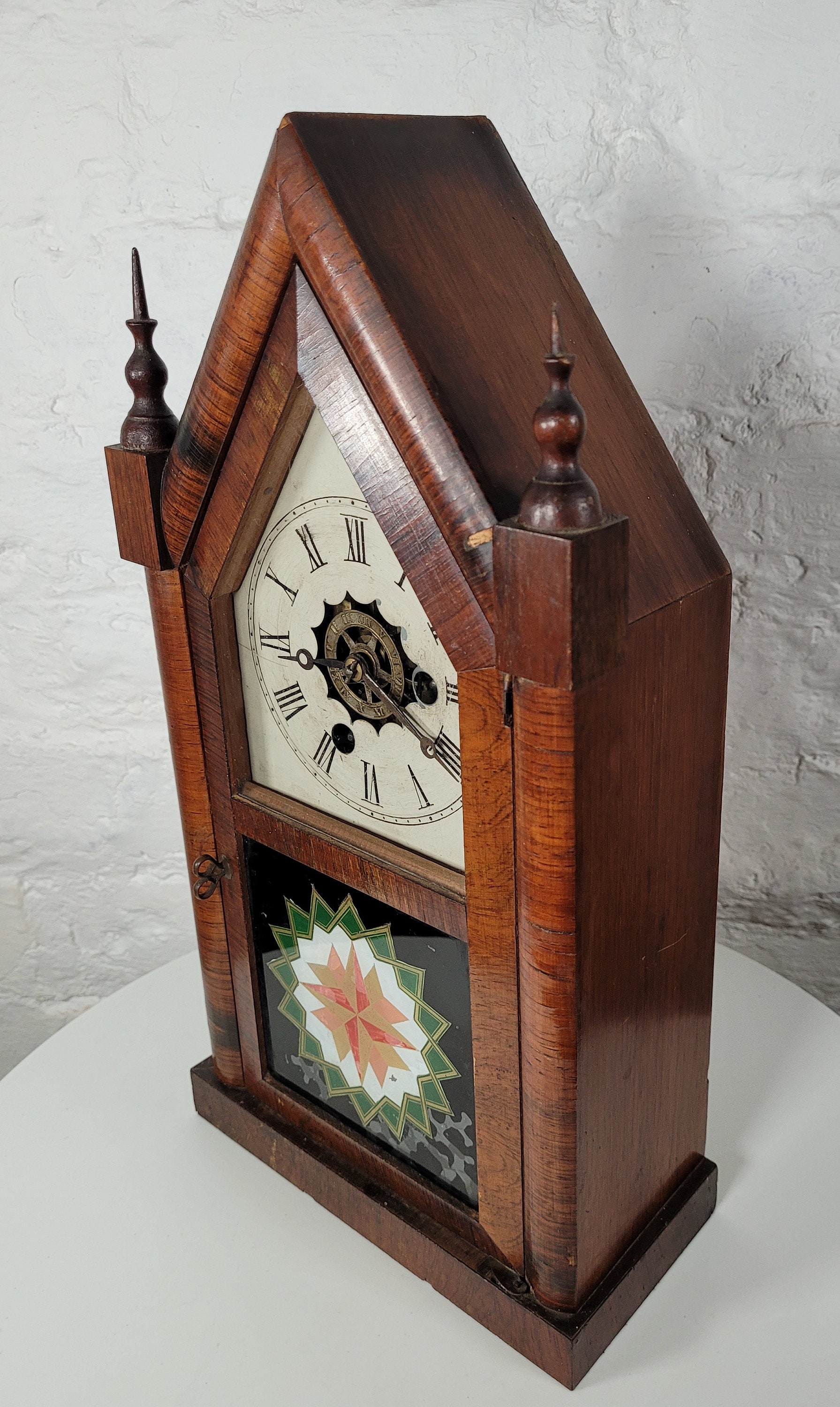 Antique American Gothic 30 Hour Clock by E.N. Welch of Forestville ...