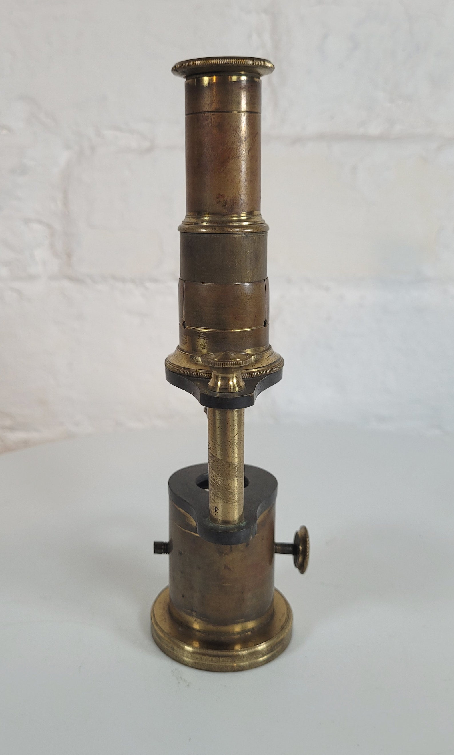 Antique Drum and Pillar Microscope / Victorian Brass Microscope / Old ...