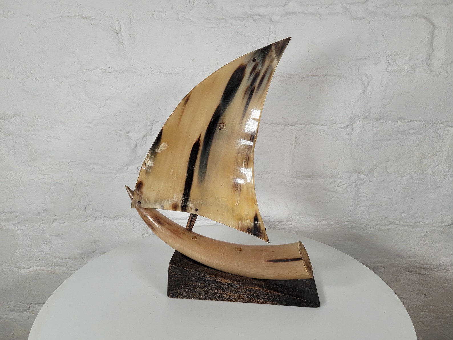 Vintage Mid-century Kitsch Bone Model of a Ship / Mid Century Art / Mid ...