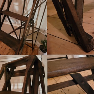 Exceptionally Tall Library Ladders / Library Steps / Antique Library ...