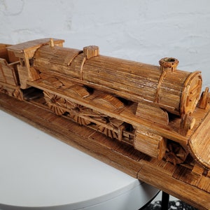 Vintage Model Steam Locomotive / Match Stick Train Model / Wooden Steam ...