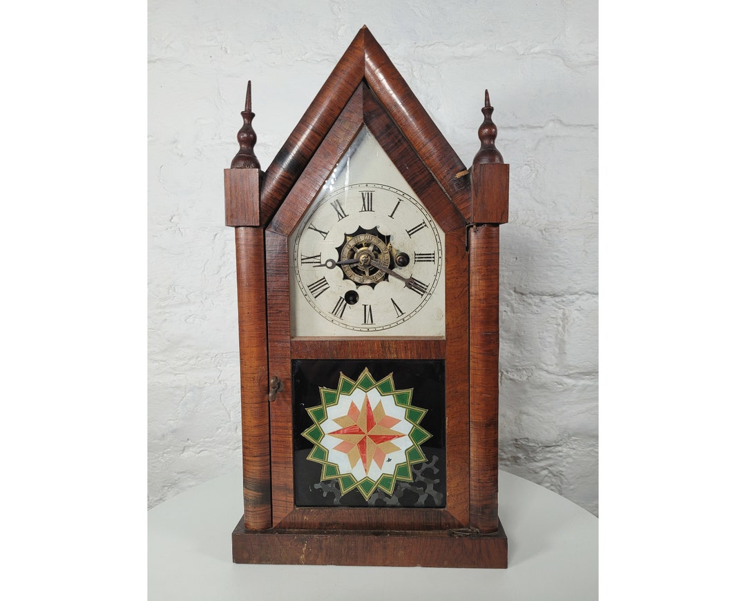 Antique American Gothic 30 Hour Clock by E.N. Welch of Forestville ...
