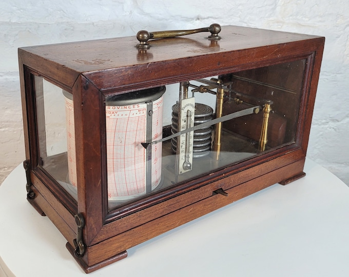 Antique Barograph / Recording Barometer / Antique Air Pressure Monitor ...