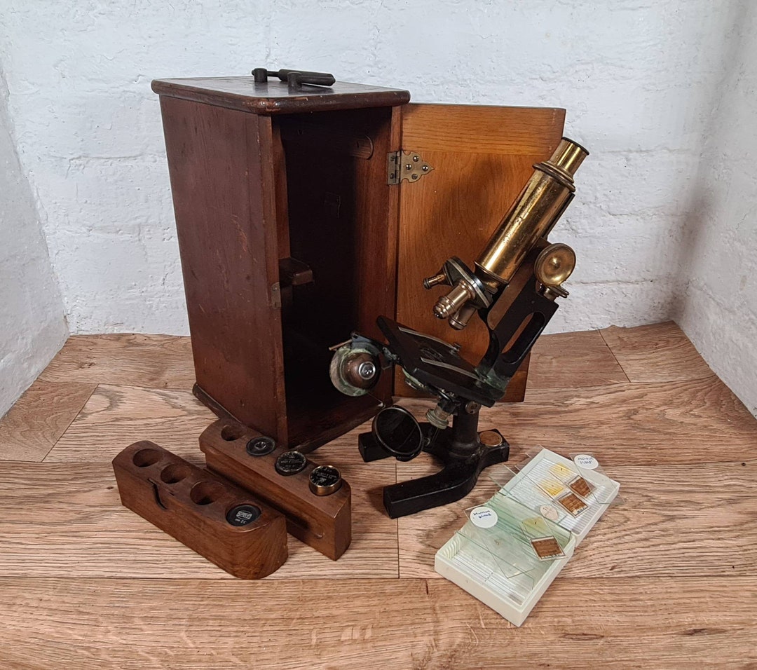 Large Antique / Vintage Brass Microscope by Bausch and Lomb - Etsy