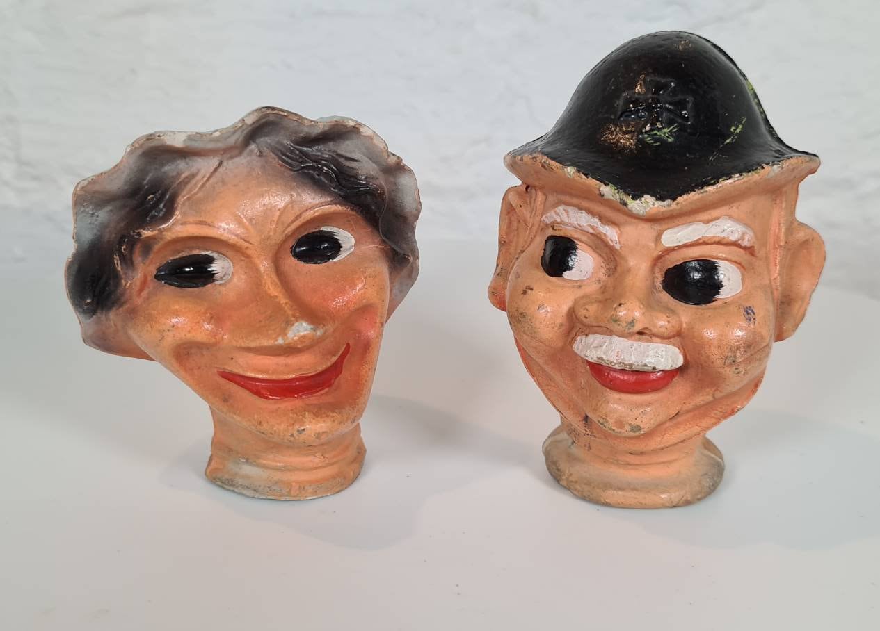 Unusual Antique German Kasperle Puppet Heads - Etsy