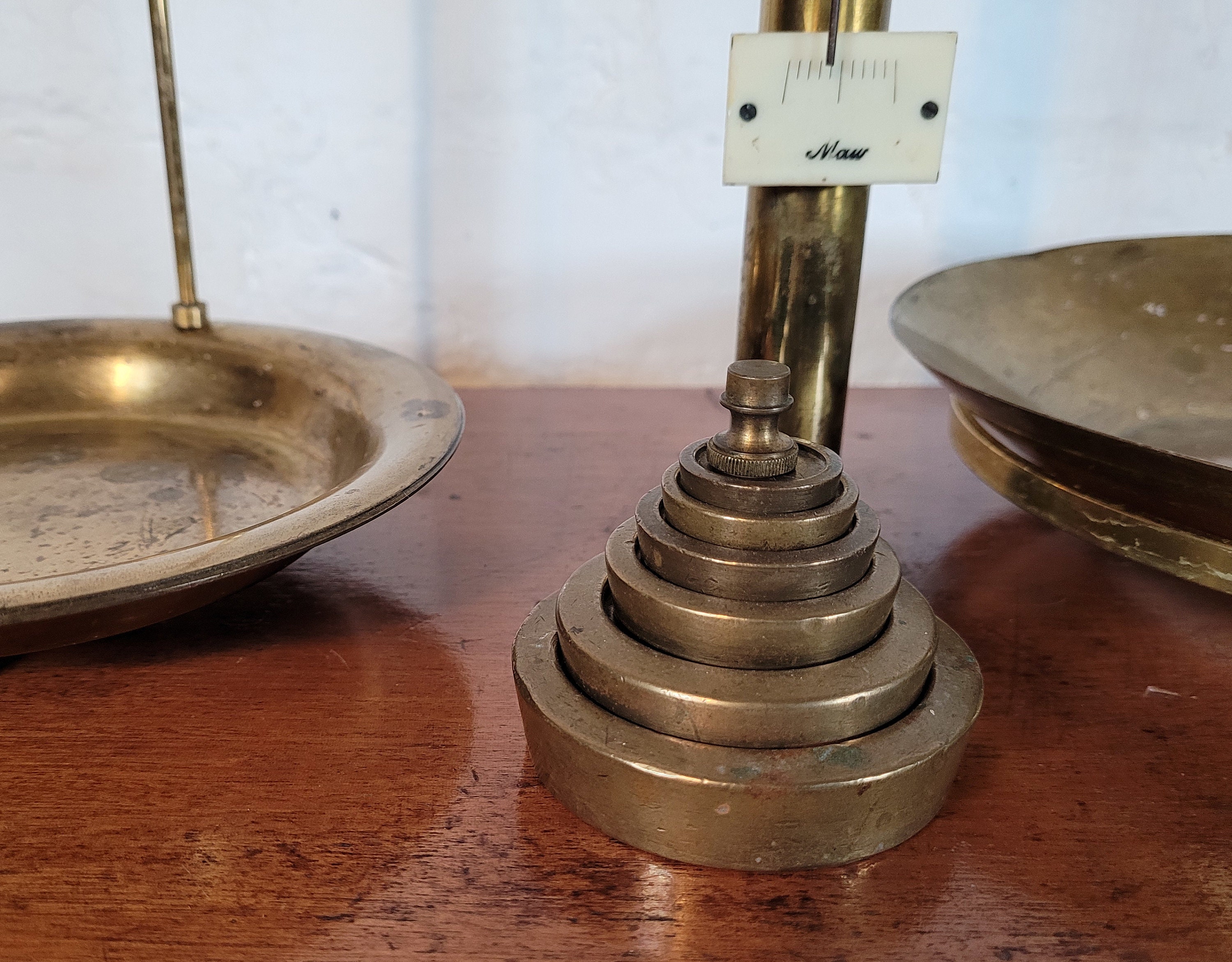 Antique Brass Scales by Maw / Large Antique Scales / Antique Balance ...