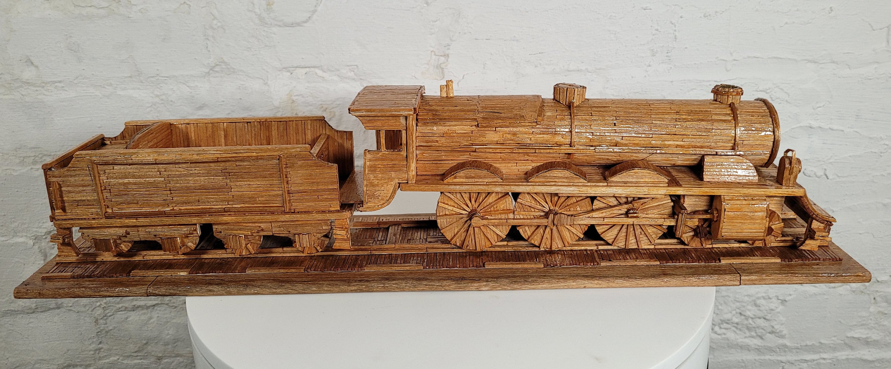 Vintage Model Steam Locomotive / Match Stick Train Model / Wooden Steam ...