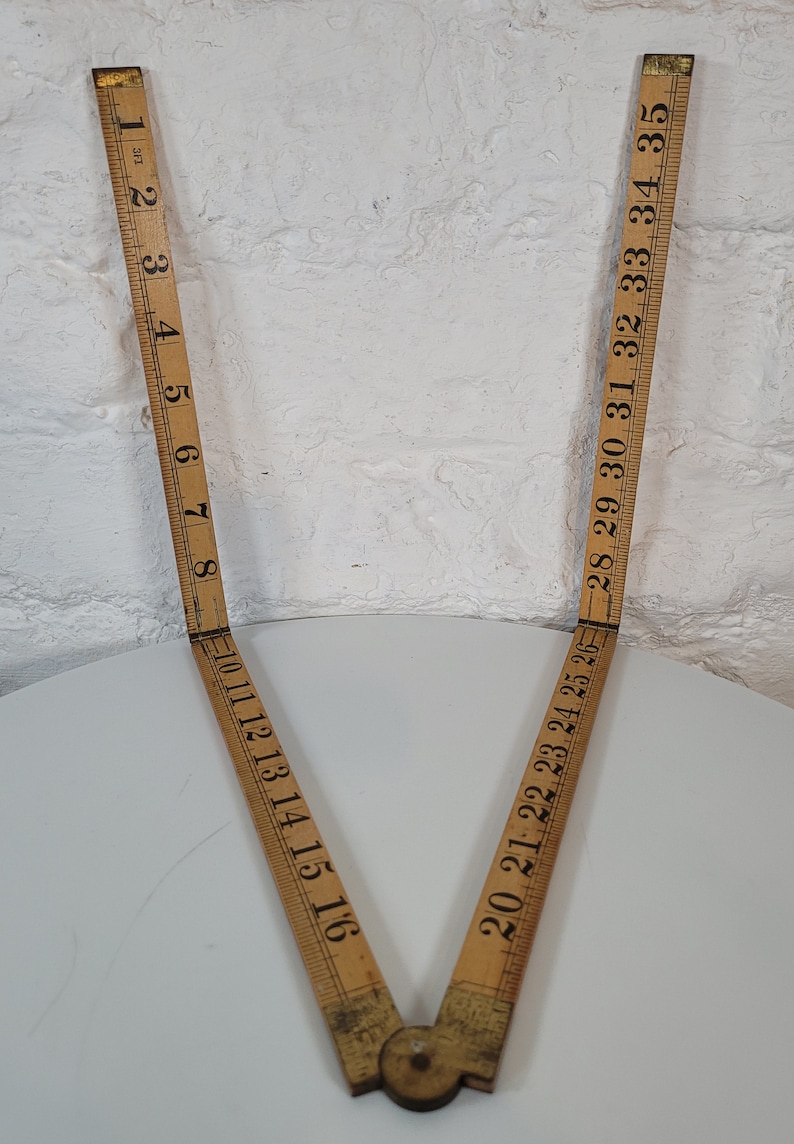 Vintage Folding Ruler / Boxwood Rule / Vintage Measuring Stick ...