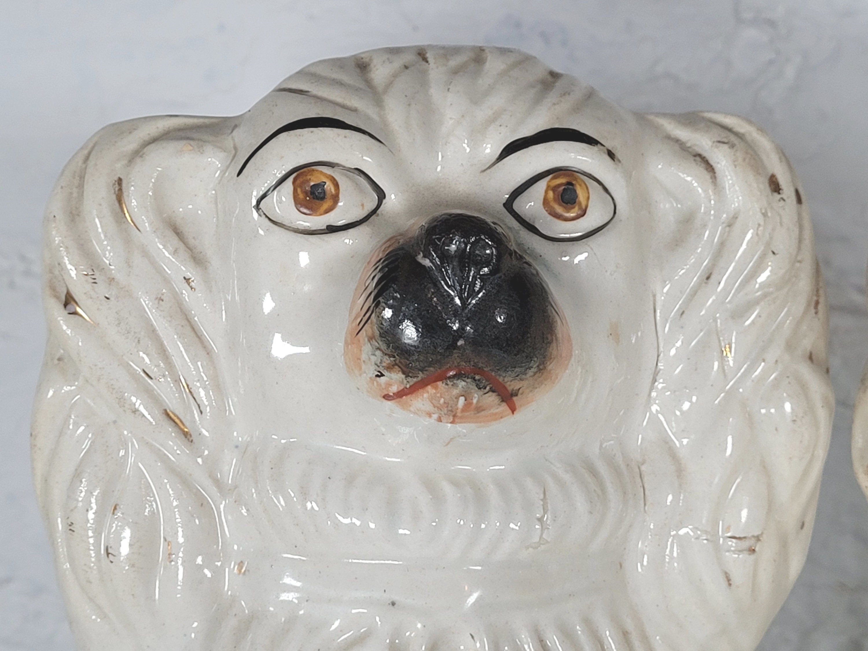 Large Antique Ceramic Early 20th Century Staffordshire Dogs / Antique ...