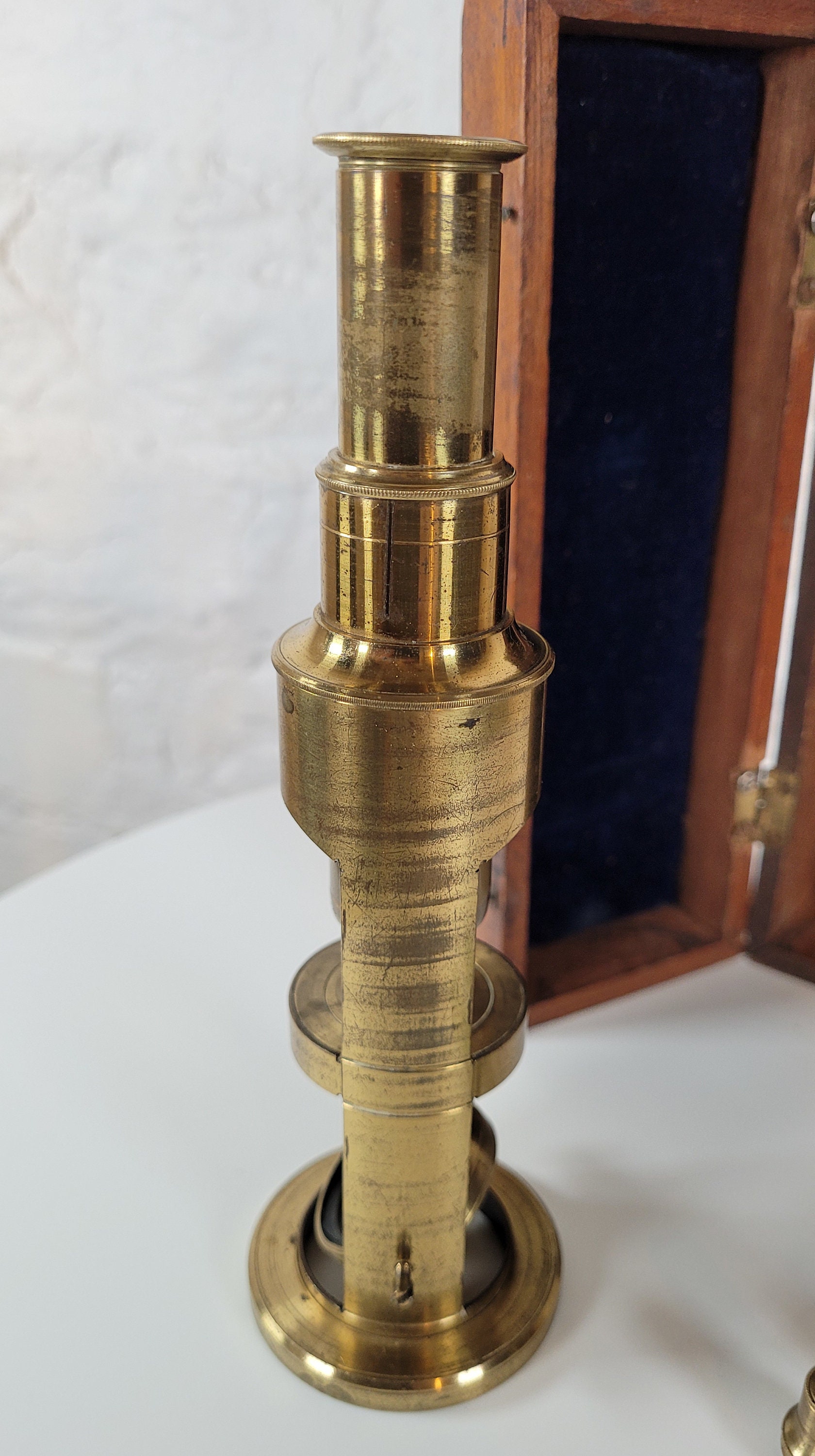 Antique Barrel Microscope With Accessories in Box - Etsy