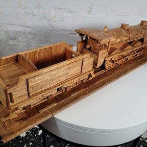 Vintage Model Steam Locomotive / Match Stick Train Model / Wooden Steam ...