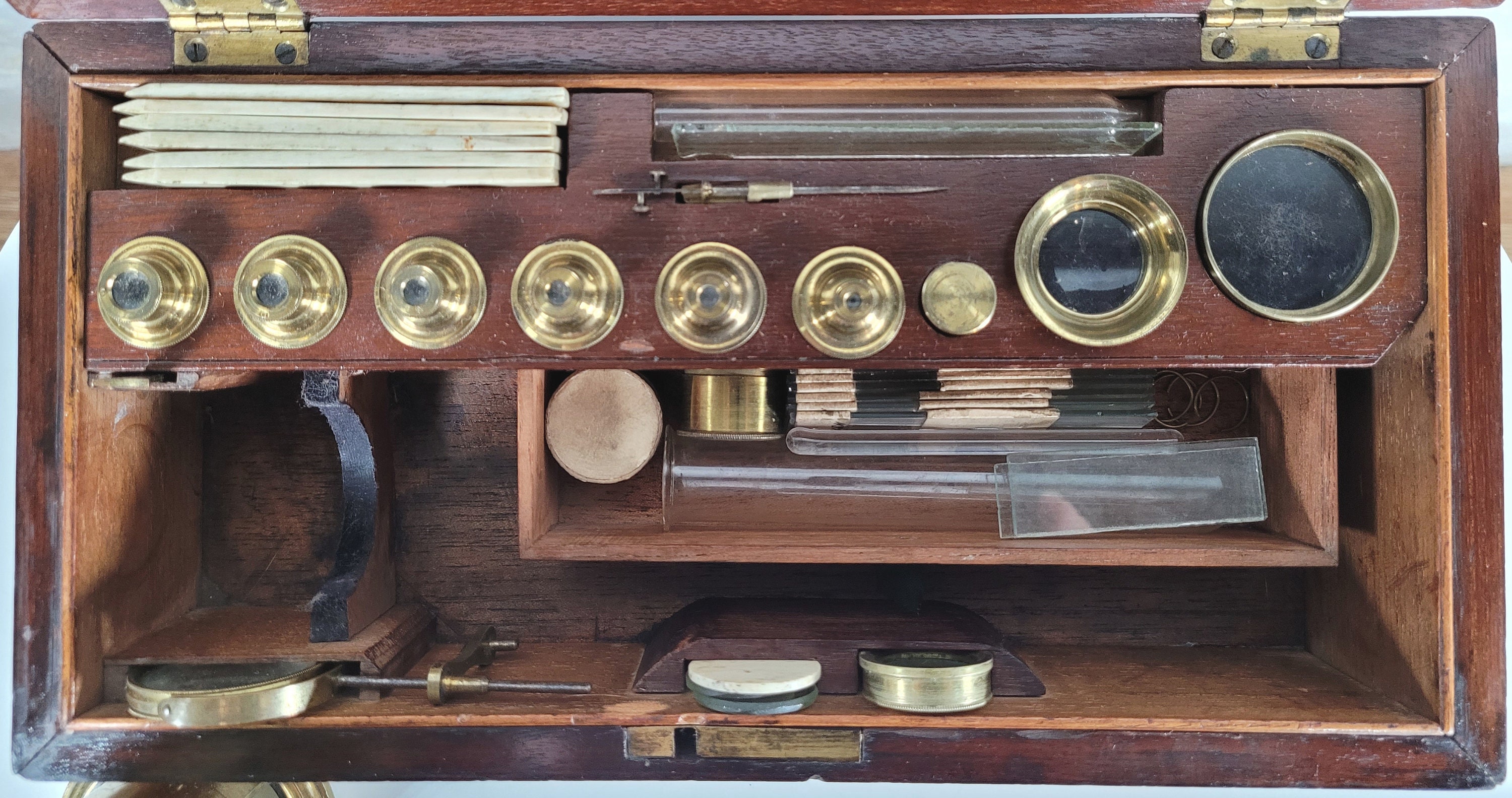 Exceptionally Complete Antique Georgian Barrel Microscope / Antique ...