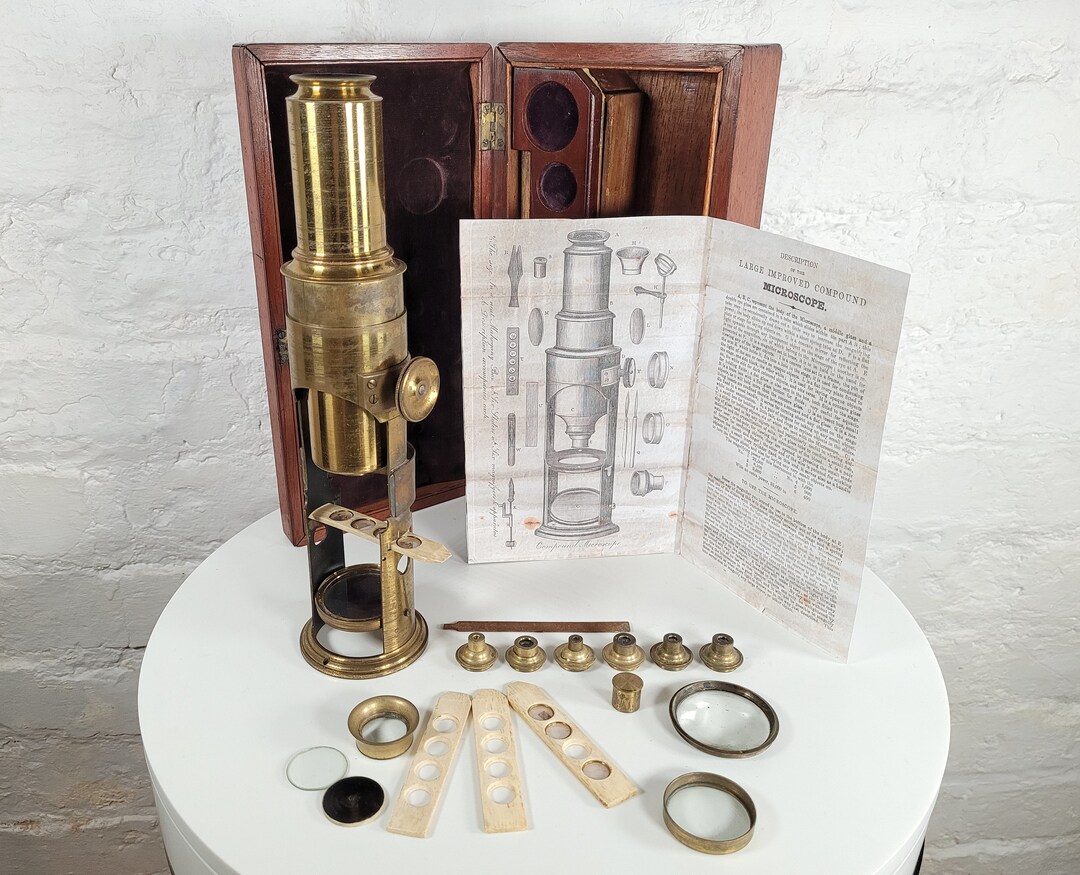 Antique Georgian Barrel Microscope / Antique English Drum Microscope ...