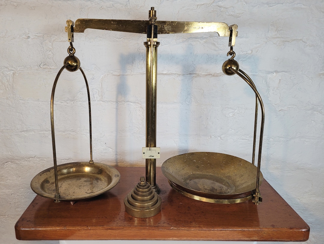 Antique Brass Scales by Maw / Large Antique Scales / Antique Balance ...
