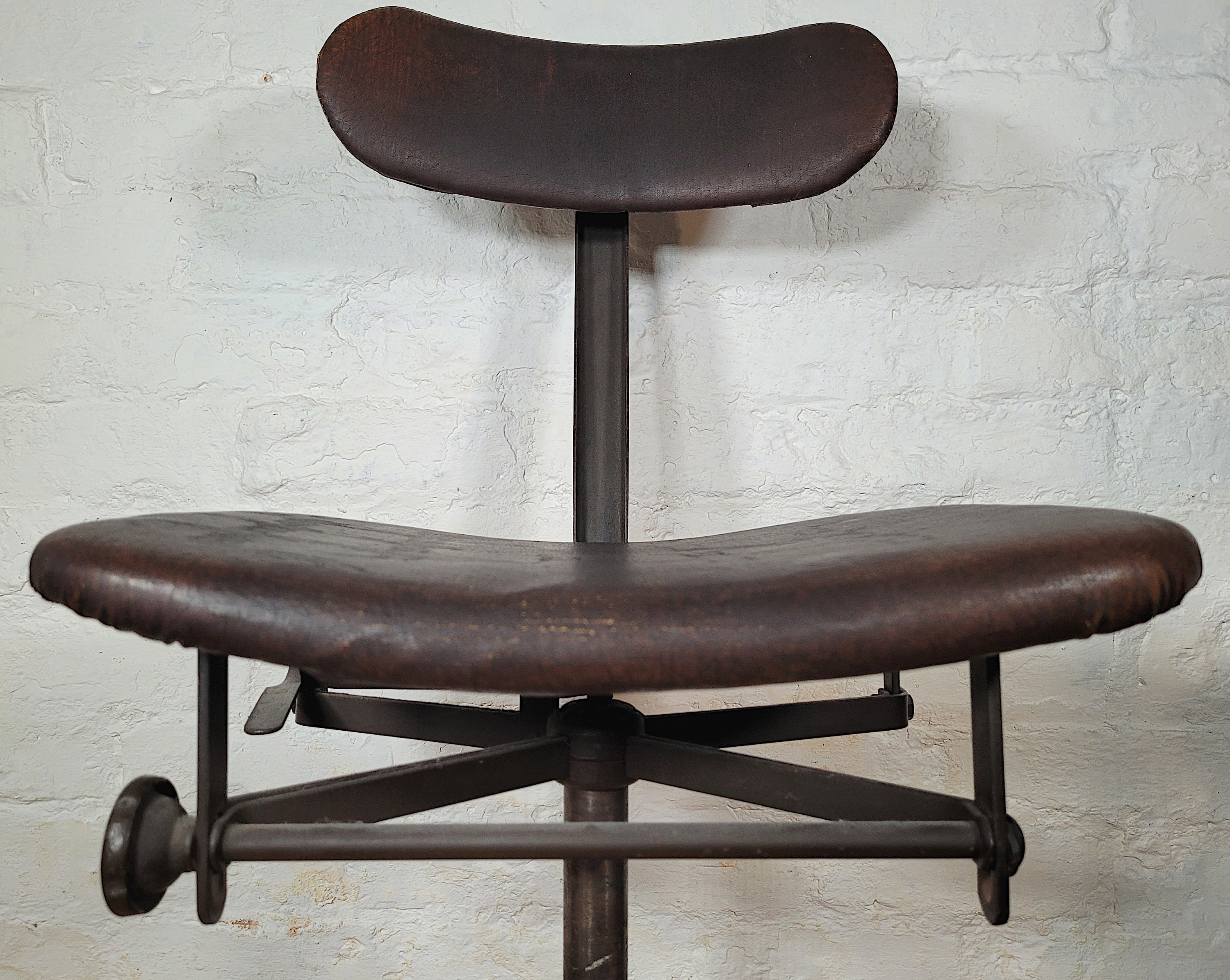 Vintage Leabank energy Saving Work Chair / Engineer's Stool / Machinist ...