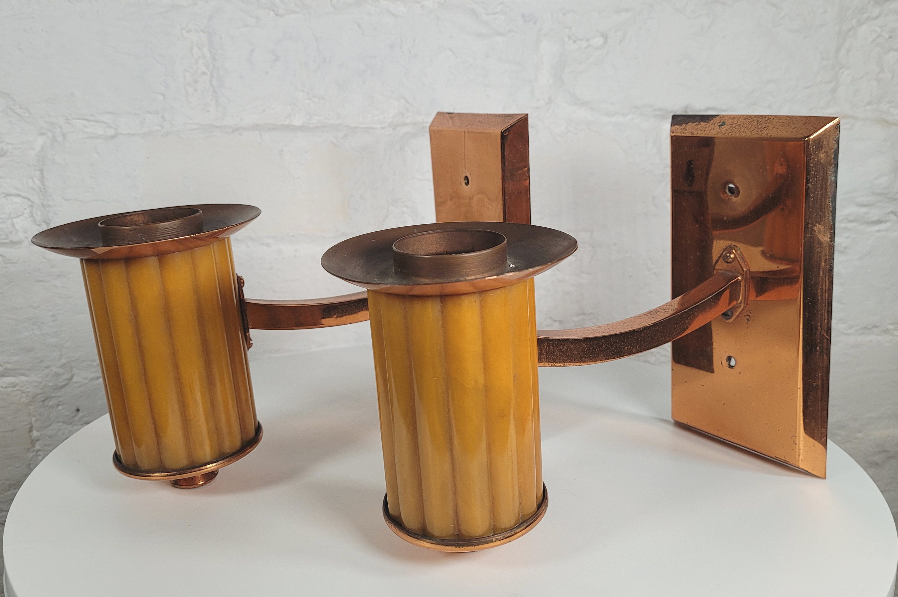 Original Art Deco Wall Sconces With Copper and Bakelite - Etsy